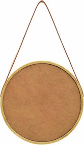 Nástěnné zrcadlo s popruhem 40 cm zlaté 320361