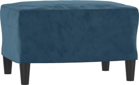 Křeslo s podnožkou modrá 60 cm samet 3201106