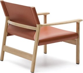 Koňakově hnědé kožené křeslo Jan – Kave Home