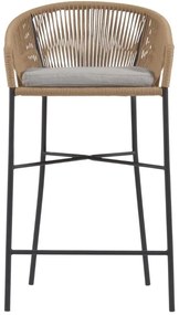 Béžová pletená barová židle Kave Home Yanet 80 cm