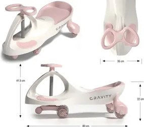 GRAVITY Jezdítko Cream Pink / Odrážedlo / gravitační pohon