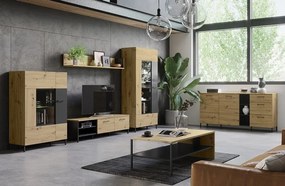 Casarredo - Komfort nábytek Televizní stolek LUCAS 25 dub artisan/černá mat