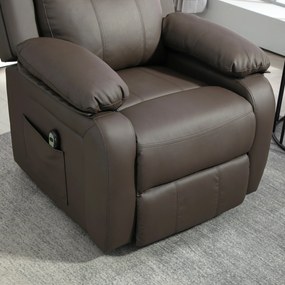 HOMCOM Elektrické křeslo ke vstávání elektrické relaxační křeslo s opěrkou nohou, dálkovým ovládáním a 2 kapsami 76x90x105 cm, hnědé