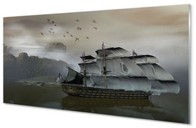 akrylový obraz mořské loď hory 120x60 cm