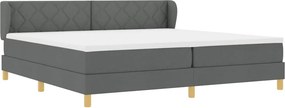 Postel s boxspringem s čelo Tmavě šedá 200 x 200 cm textil 3340298