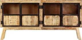Příborník hnědo-černý 160 x 30 x 80 cm masivní hrubý mangovník 247994