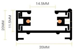 Bodové svítidlo v lištovém systému 4xGU10/25W/230V 2 m černá