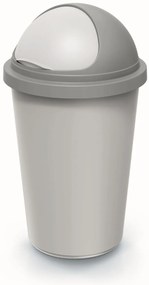 Odpadkový koš COMPACTO ROLL 50 L popelavě šedý/světle šedý