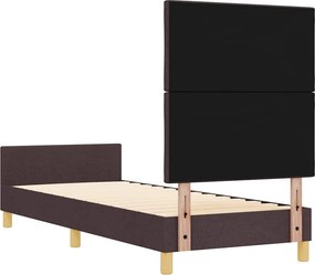 Rám postele s čelo Tmavě hnědá 80 x 200 cm textil 3344763