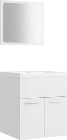 Set koupelnového nábytku bílý s vysokým leskem dřevotříska 3070862