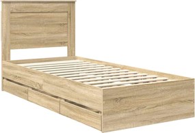 Rám postele s čelo Sonoma dub 100 x 200 cm Inženýrské dřevo 3410199