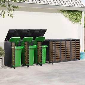 Úložný box na 3 popelnice Ocel Antracit 3394772
