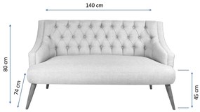 Designová pohovka Laraine 140 cm krémová