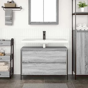 Koupelnová Skříňka S Umyvadlem A Zásuvkami Grey Sonoma