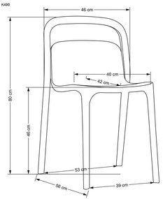 Plastová židle LESLIE — bílá Halmar