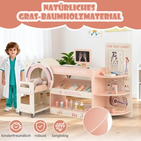 Costway Dětský doktorský herní set s očním grafem a hračkou CT stroj Dřevěná
