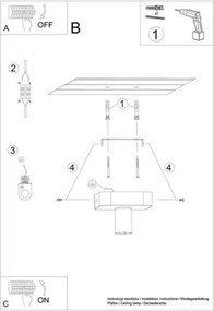 Stropní svítidlo SOLLUX TAVO 1 E27 1x15W bez žárovky SL.1156