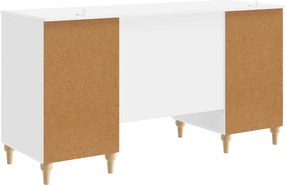 Stůl Lesklá Bílá 142,5 x 50 x 75 cm Kompozitní dřevo 3414580