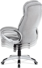Kancelářská židle, látka, houpací mechanismus, kříž plast stříbrný – opěrák 90°–180° Šedá