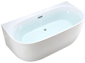 BPS-koupelny Volně stojící akrylátová vana ke stěně HYD-4722 NR526C 160x85 bílá, odtokový komplet chrom