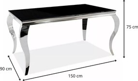 Jídelní stůl Prince 150 cm černý/chrom