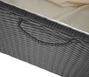 Polyratanový zahradní úložný box HWC-D88 - prémiová černá, 51x100x50cm 170l