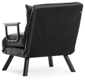 Designové rozkládací křeslo Hilarius tmavě šedé