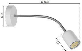 Nástěnné svítidlo Maxi, 1x bílé kovové stínítko, w