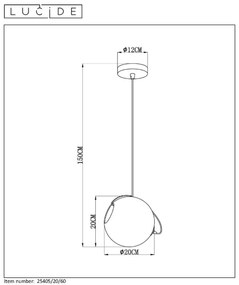 Lucide 25405/20/60 - Lustr na lanku JAZZLYNN 1xE27/60W/230V pr. 20 cm
