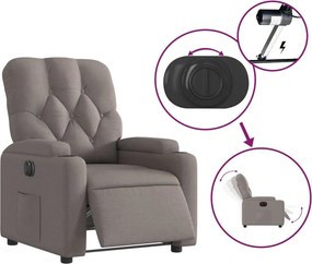 Elektrické polohovací křeslo taupe textil 3204694
