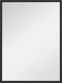 HOMCOM Obdélníkové Zrcadlo se Háčky, Zrcadlo ve Skle a MDF, 60x80 cm, Černé | Aosom