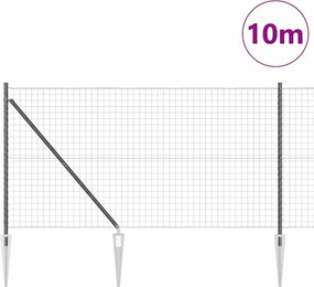 Evropský plot se hroty 10 x 1,2 m Ocel potažená PVC Šedá 3350630