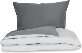 Saténové povlečení LUXURY COLLECTION tmavě šedé/světle šedé - 1x 140/200, 1x 70/90cm