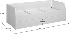 Postel 2S, 90x200 bílá, ERODIN