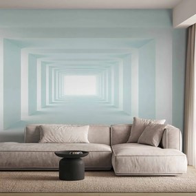 Fototapeta Oddech - futuristický koridor 3D v odstínech modrého