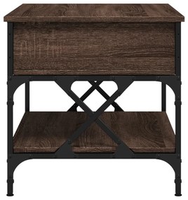 Konferenční stolek hnědý dub 70 x 50 x 50 cm kompozit a kov - Default Title