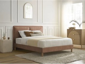 Starorůžová čalouněná čalouněná dvoulůžková postel s roštem 140x190 cm Mara – Bobochic Paris