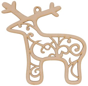 Dřevěná vánoční ozdoba dekorace s motivem Sob galanteriadrew