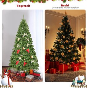 Costway 230 cm Umělý vánoční stromek s kovovým stojanem Christmas Tree Green