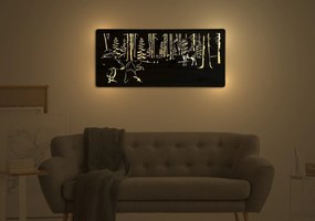 Li-Go "Jelen a myslivec" světelný obraz  230V 110x50cm provedení povrchu: dub světlý