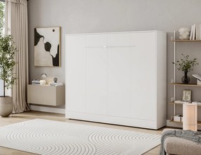 Devesto Sklápěcí postel Horizontální 140 Bílá LED