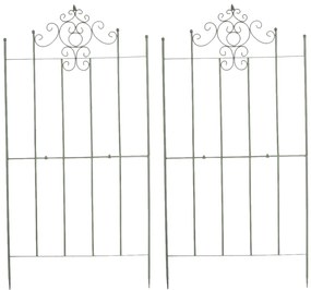 2x Mřížka na popínavé rostliny Paula - 180 x 85,5 cm - Zelená antik