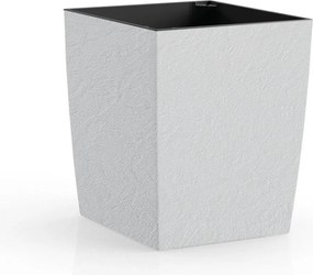 Plastkon Květináč Eliot Stone bílý 28,4 x 28,4 x 34,1 cm