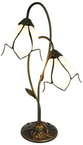 Bílá stolní lampa Tiffany Folwia White – 35x18x61 cm
