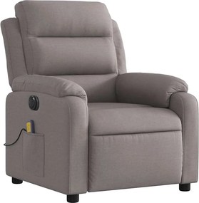 Elektrické masážní polohovací křeslo taupe textil 3204976
