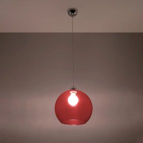 Závěsné svítidlo Ball, 1x červené skleněné stínítko