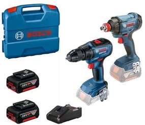 Bosch Nářadí - 18V AKU sada vrtacího šroubováku a rázového utahováku, 2x aku 5,0 Ah GBA, nabíječka 0615990N3F