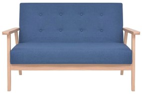 Petromila 3dílná sedací souprava textilní čalounění modrá