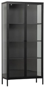 OnaDnes -20% Hoorns Černá kovová vitrína Prue 190 x 90 cm