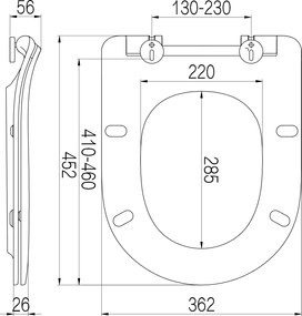 Sapho Edita 1703-458 sedátko SLIM Soft close bílé